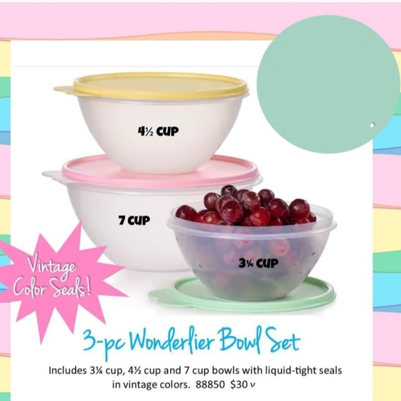 Tupperware | Kitchen | Tupperware 3pc Vintage Wondlier Bowls | Poshmark